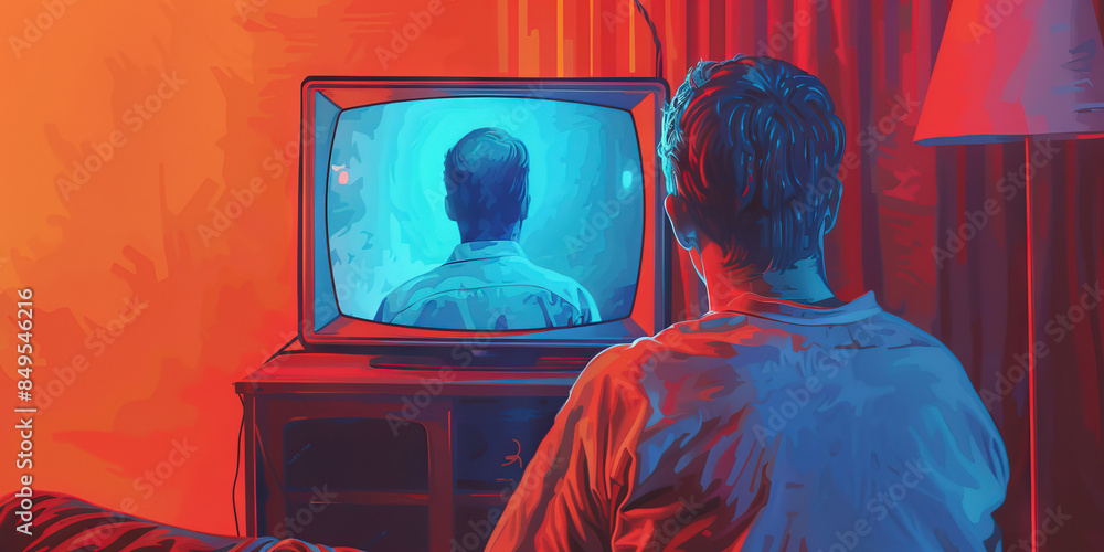 Technology (Dial-Up Modem): A figure using a dial-up modem, symbolizing ...