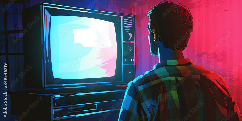 Technology (Dial-Up Modem): A figure using a dial-up modem, symbolizing ...