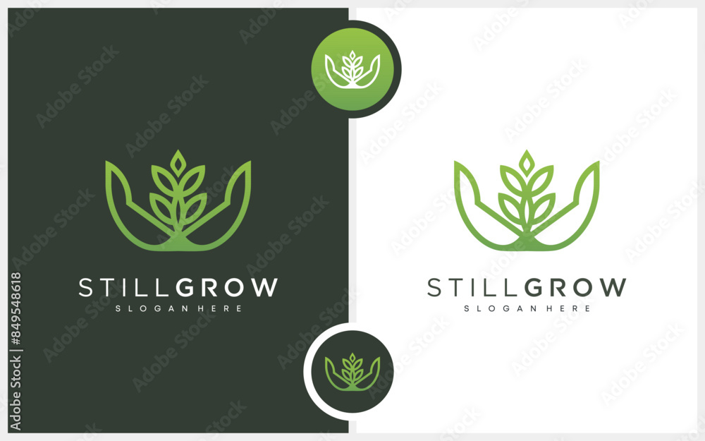 Nature tree rescue logo vector idea. Abstract combination of two hands ...