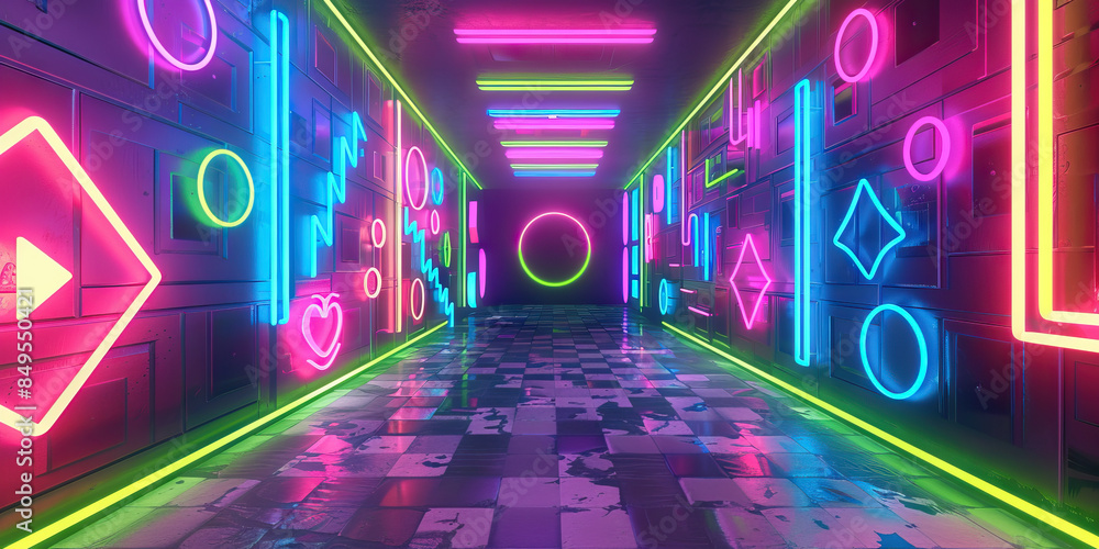 Retro Neon: A combination of bright neon colors like hot pink, electric ...