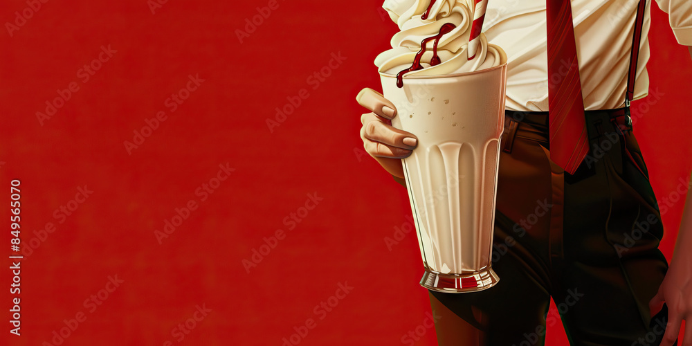 Food (Milkshake): A figure holding a milkshake, symbolizing the popular ...