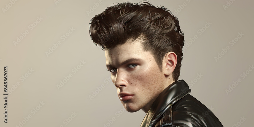 Hairstyle (Greaser Hair): A figure with greaser-style hair ...