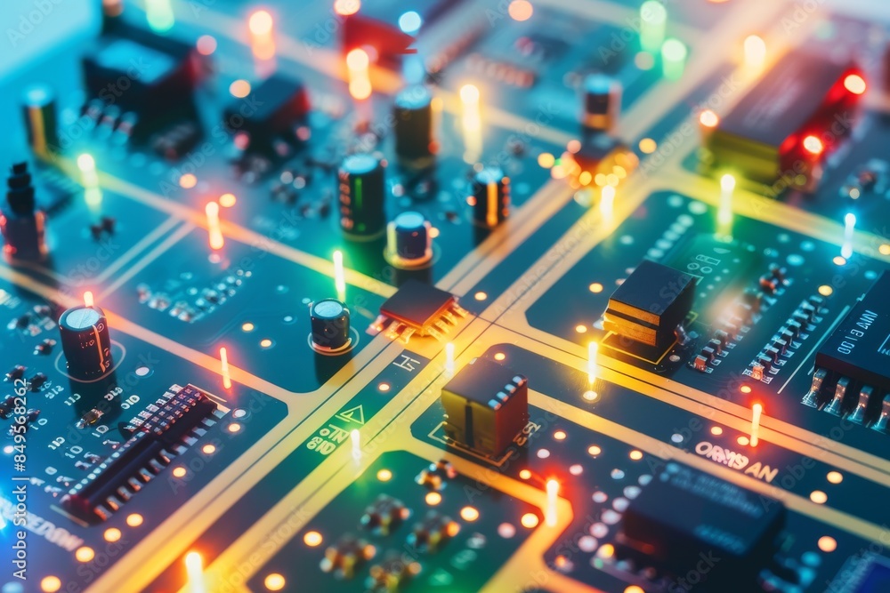 Intense focus on an AI processor within a tech setup, highlighting the ...