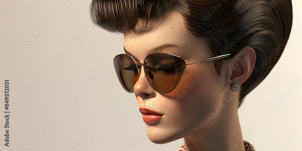 Hairstyle (Mod Cut): A figure with a mod haircut, representing the ...