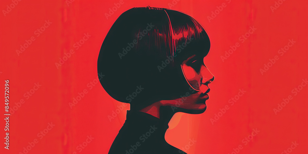 Hairstyle (Mod Cut): A figure with a mod haircut, representing the ...