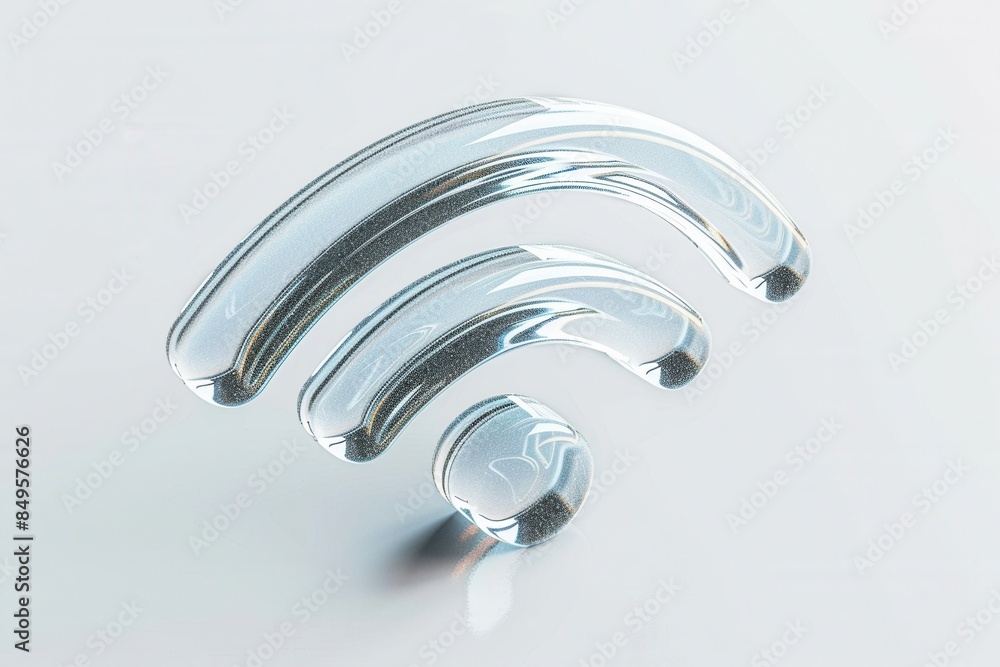 Foto de Shiny, transparent Wi-Fi symbol in a minimalistic white ...