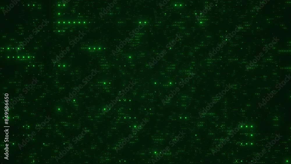 Digital Glowing Dot Moving Data Animation Background. High Tech Circle ...