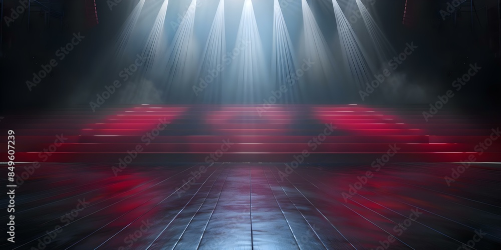 Virtual concert stage with vacant podium ideal for online festival ...