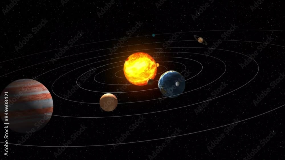 3d animation showing all the planets in our solar system moving in ...