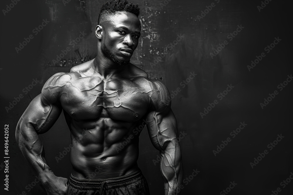 Man Six Pack Flexing Abs Each Muscle Fiber Muscular Fit Toned Shirtless ...