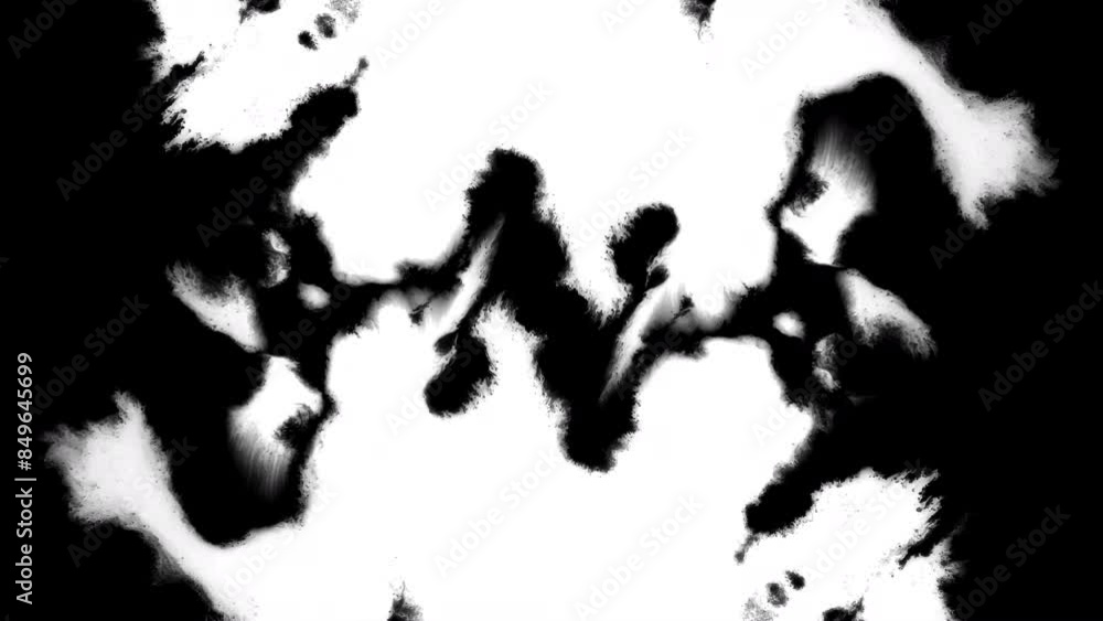 Black ink abstract background artistic flow splatter spots spills white ...