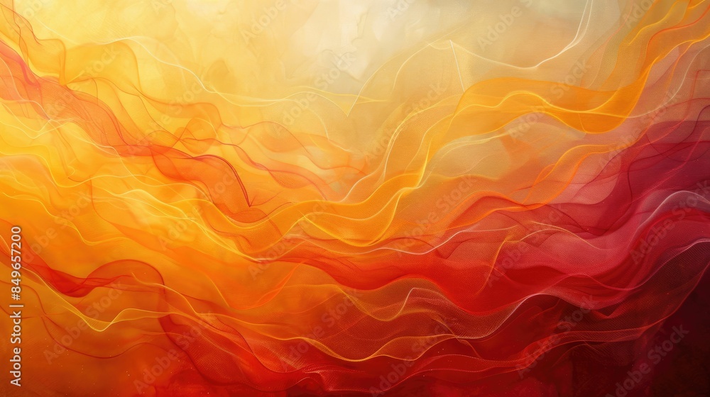 A vibrant close up painting featuring an Amber and Orange color palette ...