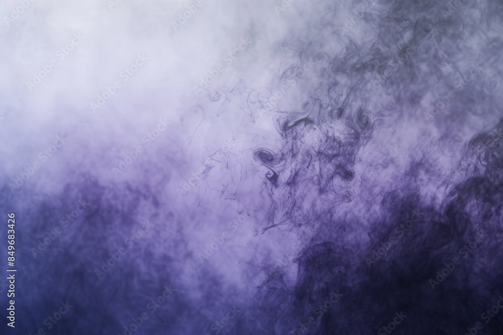 Purple smoke is creating artistic shapes on a gradient background ...