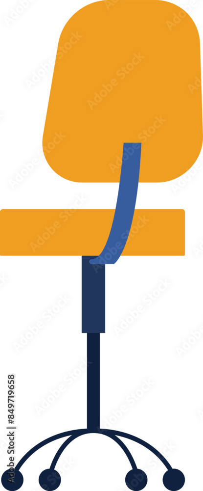 Modern office chair design isolated white background. Minimalist orange ...