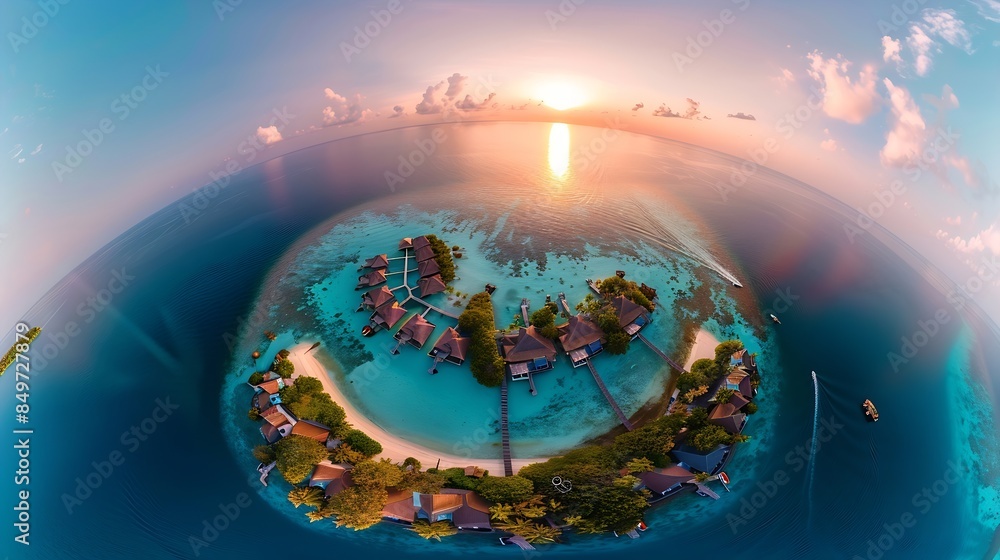 Luxurious overwater villas on Alimatha Island in the Maldives Vaavu ...