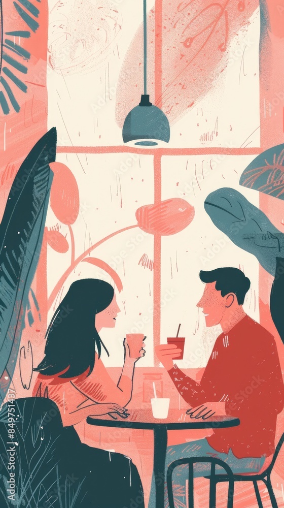 Shy Couple on a First Date: Tender Moments and Sweet Awkwardness in a ...