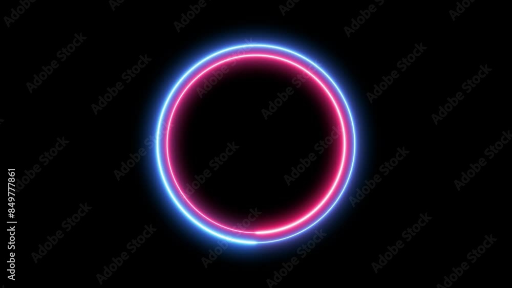 Animated glowing neon circle frame background, neon frame background ...