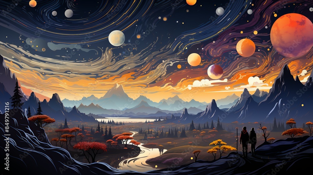 A surreal image of the cosmic horizon, showing a boundary between the ...