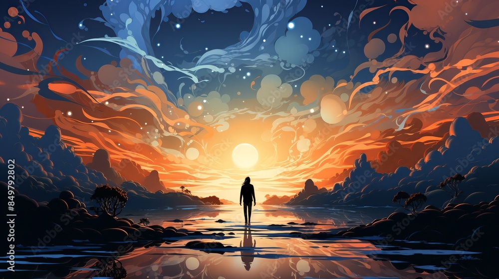 The origins of water in the universe, depicted with streams and ...