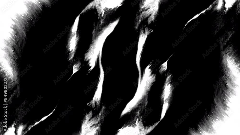 Black ink artistic flow splatter spots spills white paper beautiful ...