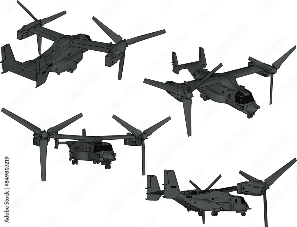 Vector illustration sketch of design drawing of cargo airplane for ...