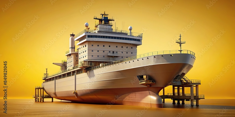 render of DLF Ship building in Gurgaon on yellow background, DLF Ship ...