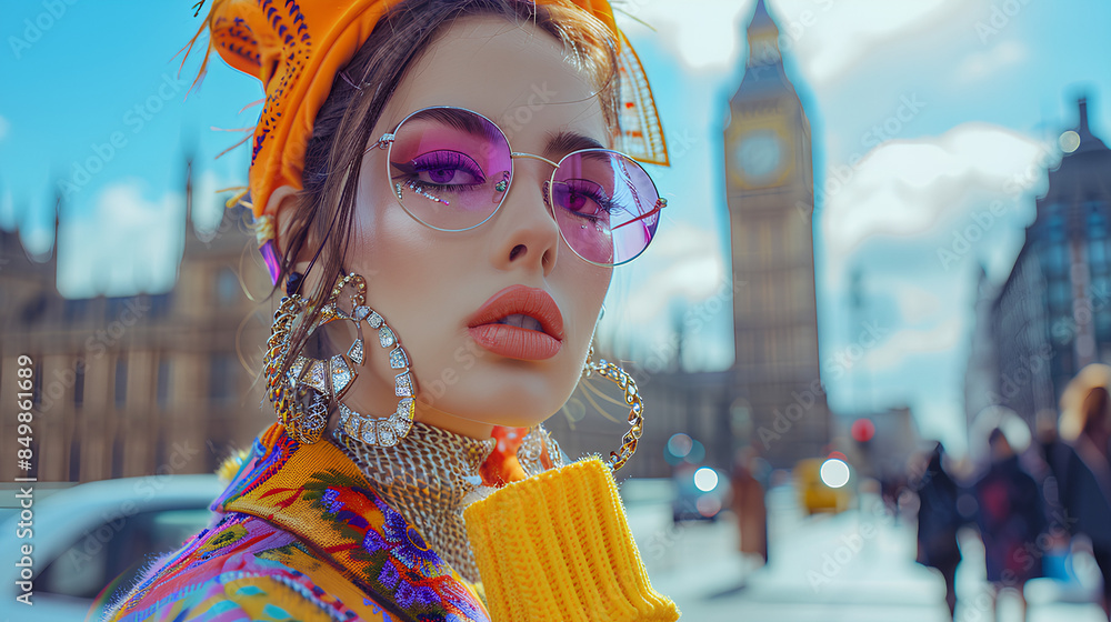 High Fashion Photoshoot: Model Posing in Front of Big Ben in London ...