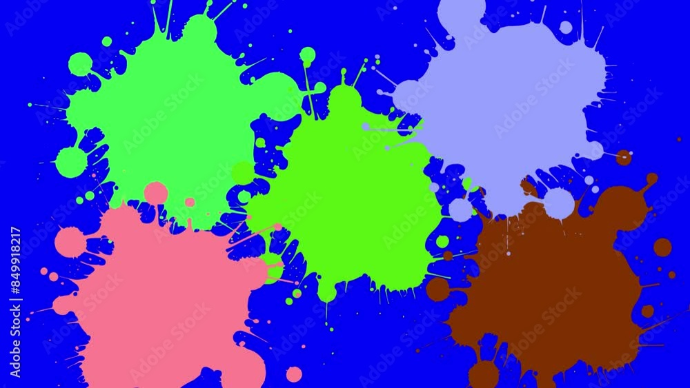 Falling drop of paint and formation of blot animation on green screen ...