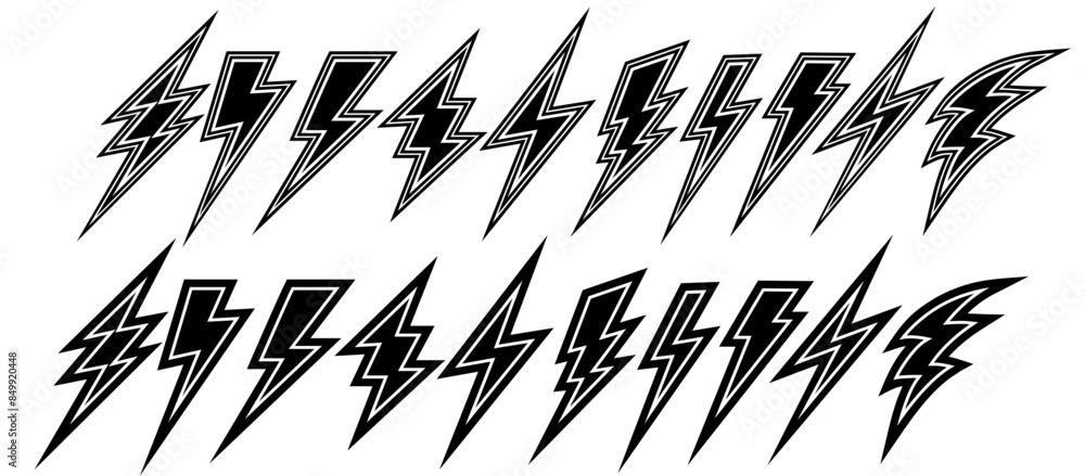 set collections lightning icon. thunderbolt electric symbol. power sign ...