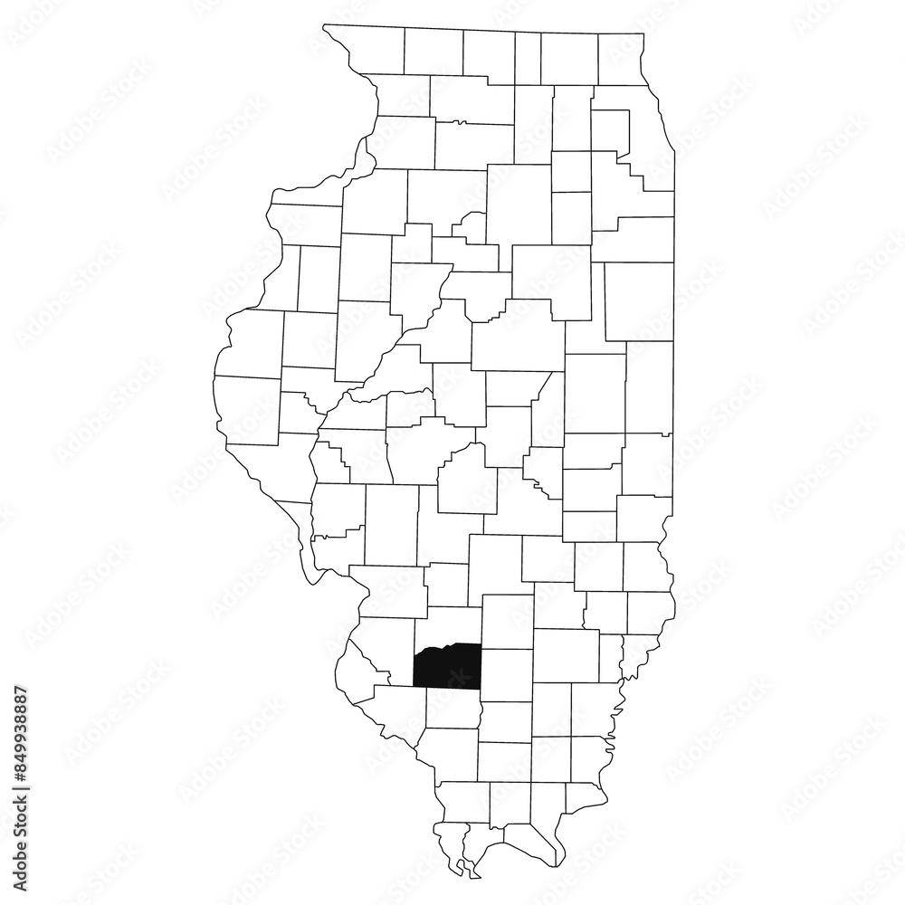 Map of Washington County in Illinois state on white background. single ...
