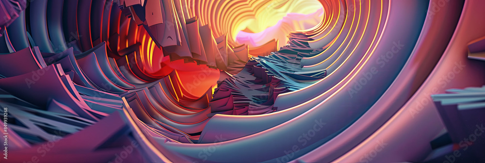 3D backgrounds incorporating optical illusions and volumetric light ...