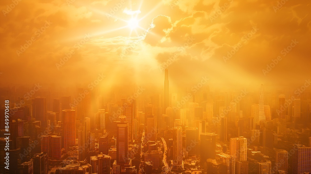 Stunning City Heatwave – Urban Overheat, Summer Haze, High Temperature ...
