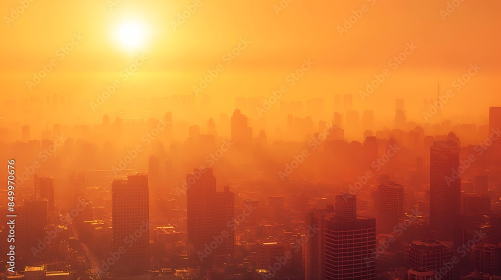 Stunning City Heatwave – Urban Overheat, Summer Haze, High Temperature ...