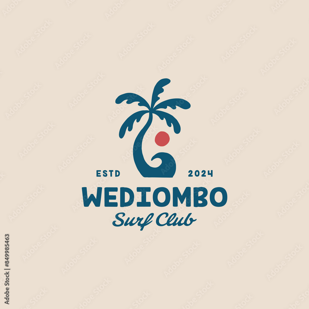 Surf logo design template for surf club surf shop surf merch Stock ...