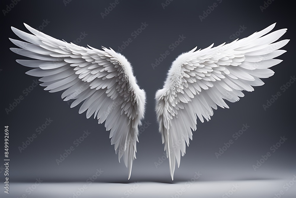 wings background white 3d illustration rendered angel fantasy wing ...