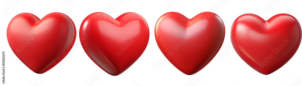 Vivid Red Heart Symbol of Love and Passion. Iconic Heart Shape in Red ...
