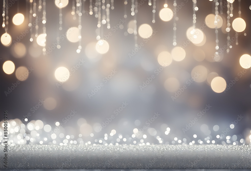Silver confetti background with glitter, white sparkle, glistering ...