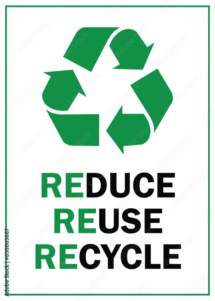 reduce, reuse, recycle symbol green sign, environmental conservation ...