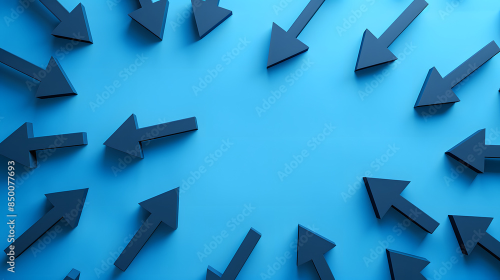 Many arrows pointing in different directions with one arrow showing ...