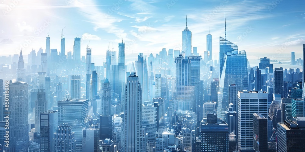 Skyscraper cityscape showcases the vertical dimension of urban ...