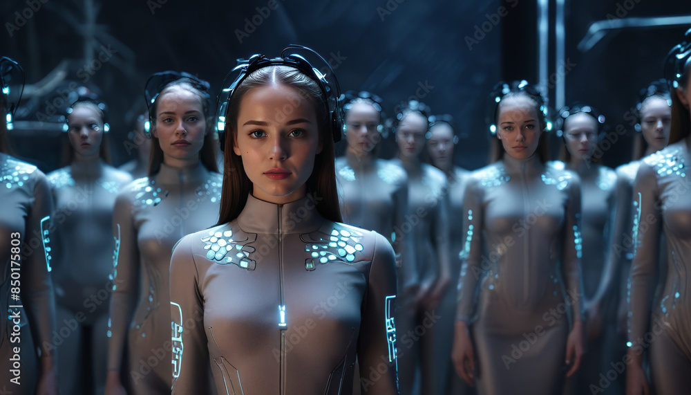 Futuristic Humanoid Robots: High-Resolution Digital Art of Female Cyborgs with Advanced AI and ...