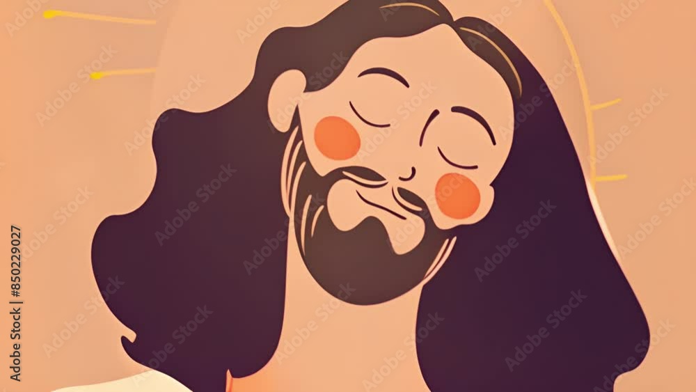 Jesus Christ animation cartoon 4k video. Heaven and cross love and ...