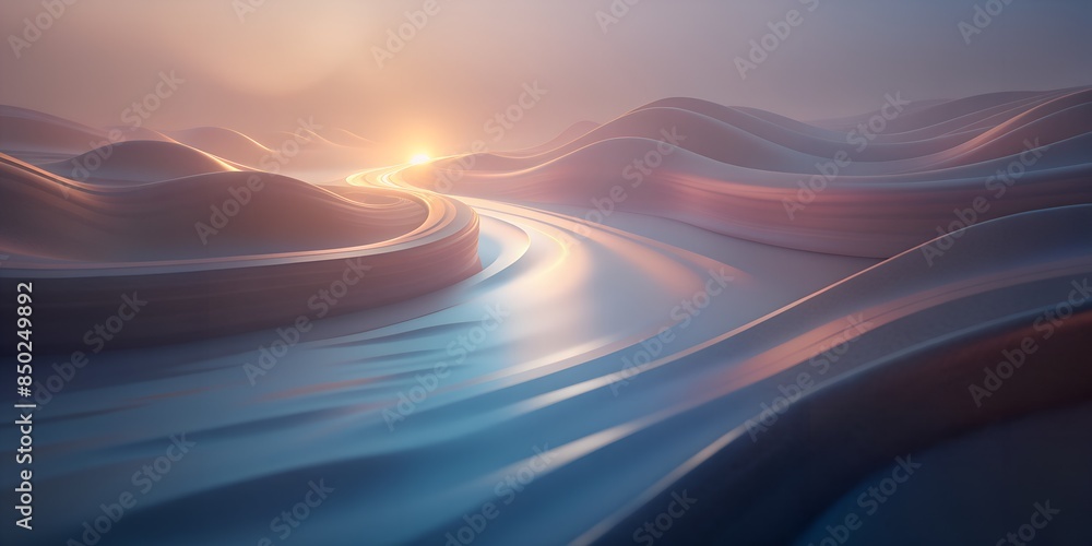 Clean Modern Pastel Gradient River Landscape Headers, Design Elements ...