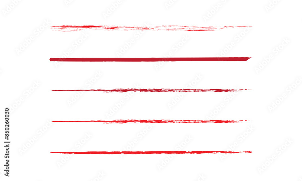 Line underline red crayon brush pencil pen marker paint stroke. Line ...