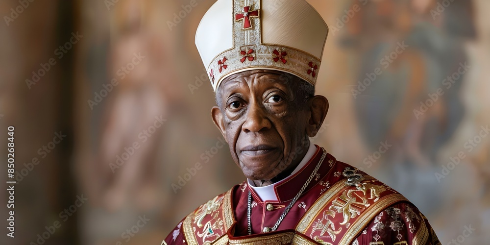 Newly elected black pope makes history in the Vatican. Concept Cultural ...