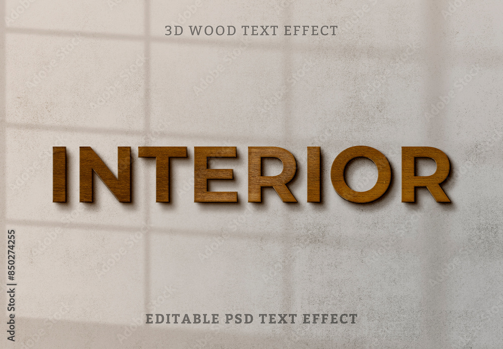 3D Wood Text Effect Stock Template | Adobe Stock