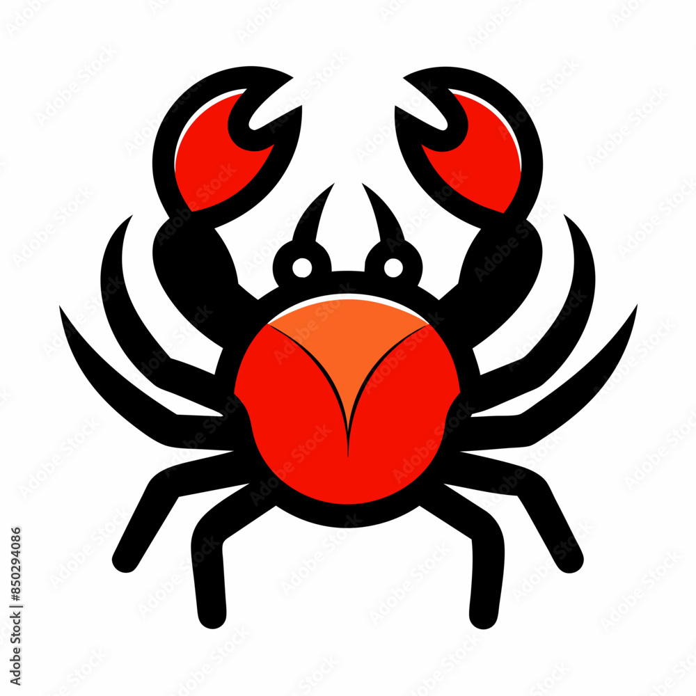 Solid black outline Fiddler Crab animal vector svg Stock Vector | Adobe ...