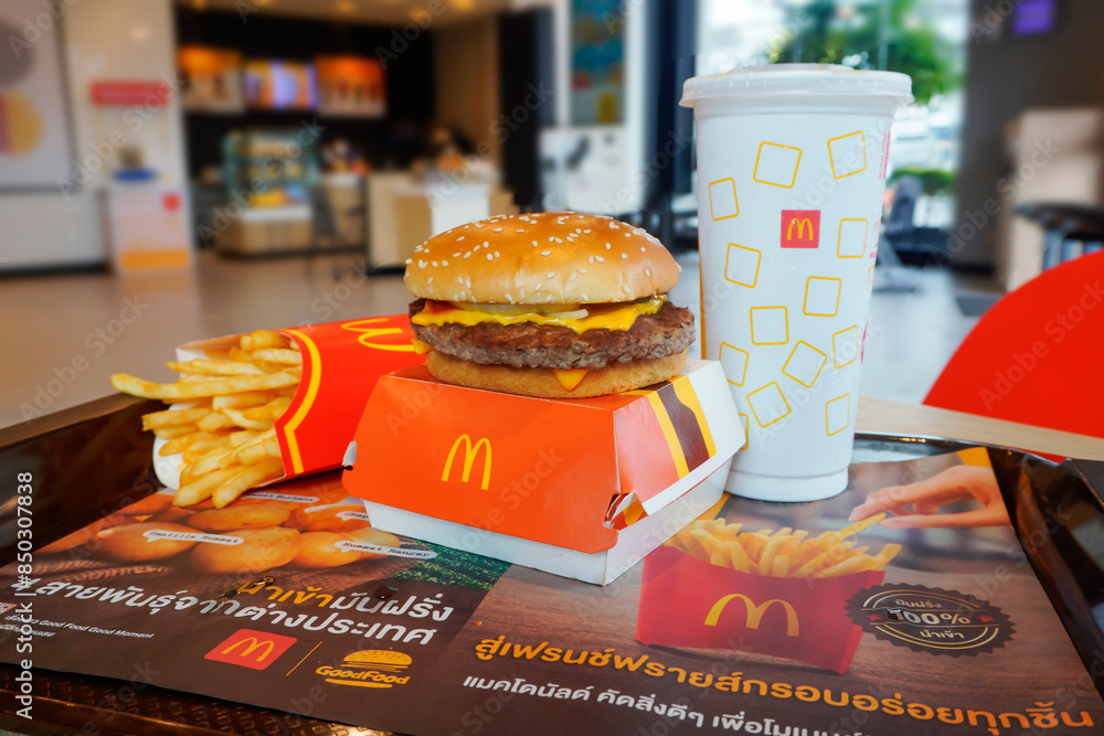 Bangkok, Thailand - June 14, 2024: McDonald's restaurant in Bangkok, Thailand. McDonald's is an ...