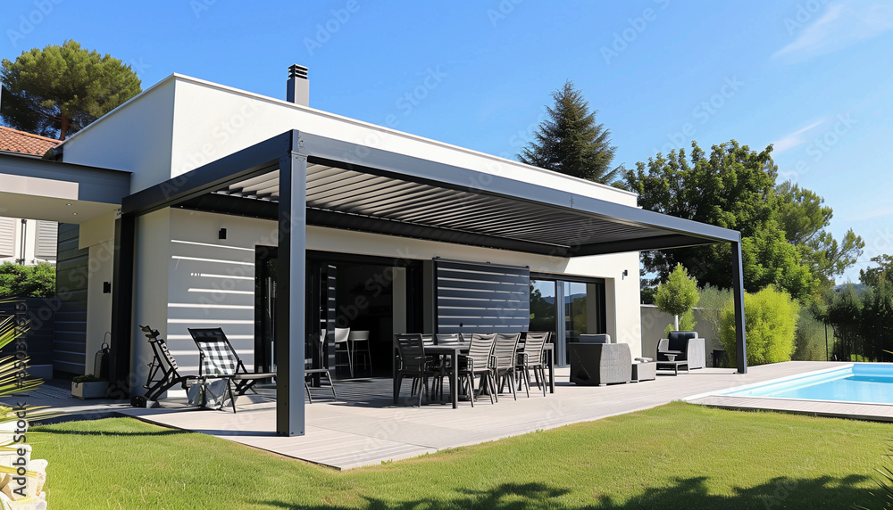 Projet de construction d'une véranda ou pergola bioclimatique pour une ...