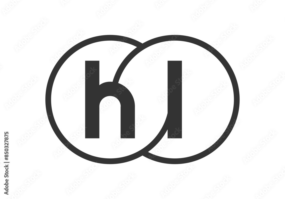 HL business company emblem with outline rounds and letters h l. Logo ...